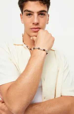 UNODE50 Elastic Bracelet With Beads Plated