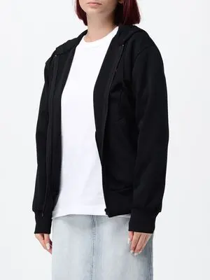 Comme Des Garçons Relaxed Fit Zip-up Jersey Hoodie With Contrast Logo