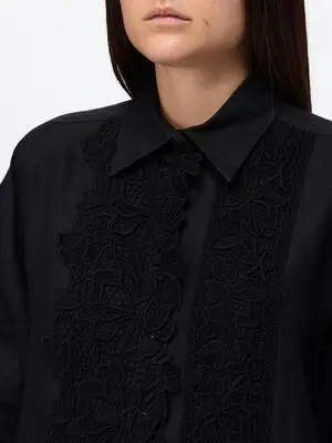 Ermanno Scervino Relaxed Fit Linen Shirt With Lace Inserts