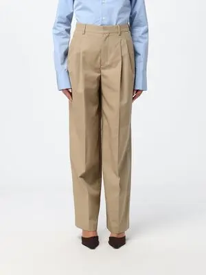 AMI Paris High-waisted Wide-leg Cotton Palazzo Trousers - Beige