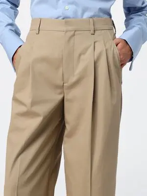 AMI Paris High-waisted Wide-leg Cotton Palazzo Trousers - Beige