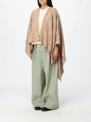 Burberry Asymmetrical V-neck Wool And Cashmere-blend Knit Cape - Beige