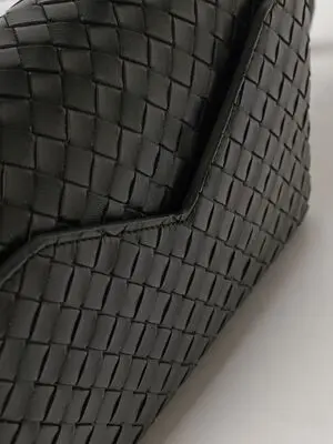 Bottega Veneta Small Knot Lock Intrecciato Leather Bag - Black