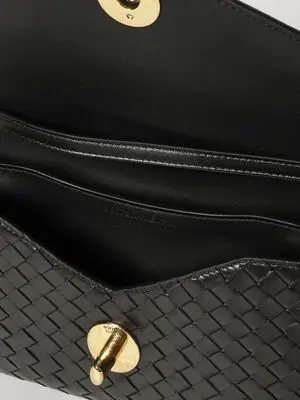 Bottega Veneta Small Knot Lock Intrecciato Leather Bag - Black