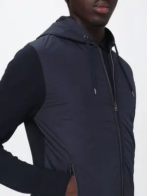 Herno Hooded Zip-up Cardigan In Cotton And Polyester Blend Knit