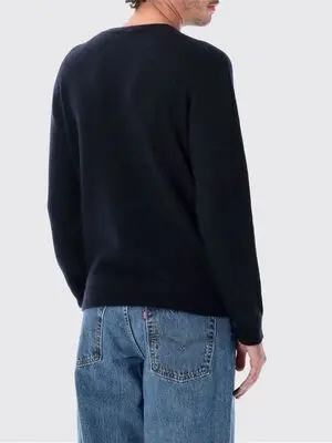 ROBERTO COLLINA Ribbed Crew Neck Pullover - Navy