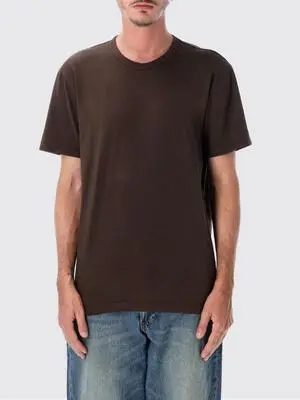 JAMES PERSE Short-sleeved Cotton T-shirt With Crew Neck - Brown