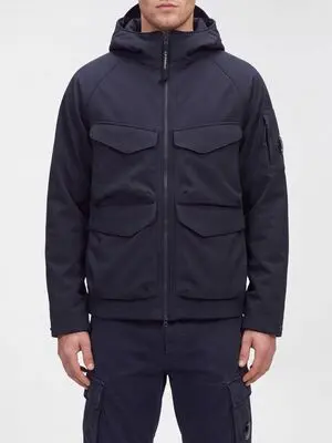 C.P. COMPANY Short Quilted Technical Fabric Parka With Removable Hood - Blue