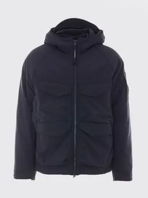 C.P. COMPANY Short Quilted Technical Fabric Parka With Removable Hood - Blue