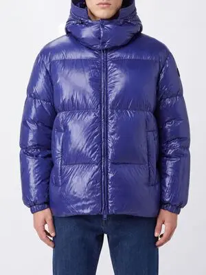 DIESEL® Padded Quilted Nylon Jacket With Adjustable Hood - Blue