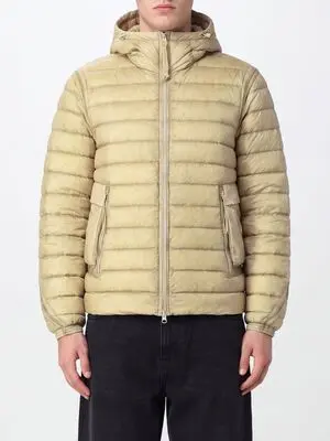 C.P. COMPANY Short Nylon Puffer Jacket With Goggle Hood - Beige