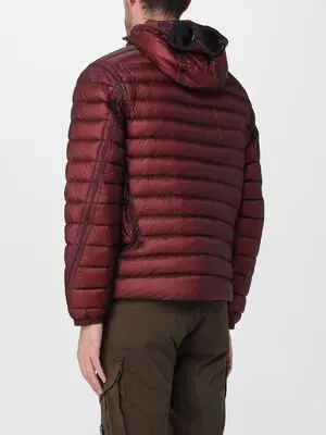 C.P. COMPANY Short Nylon Puffer Jacket With Goggle Hood - Red