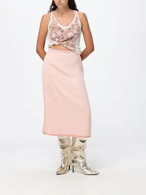 DIESEL® Ribbed Linen Knit Floral Print Slim Fit Top - Pink