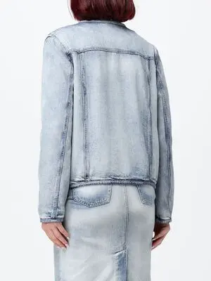 DIESEL® Degrafyfsi1 Cropped Crew Neck Denim Jacket