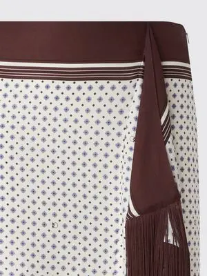 Pinko Printed Midi Wrap Skirt With Fringe Detail