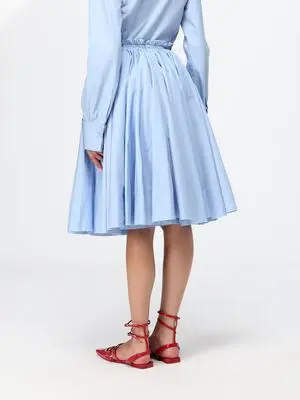 AMI Paris High-waisted Pleated Cotton Mini Skirt - Blue