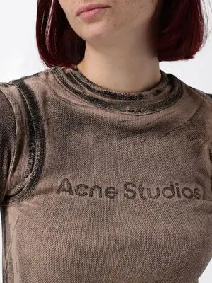 Acne Studios Long Sleeve Cotton T-shirt With Tonal Logo