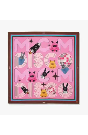 Mcm Character Disco Scarf In Organic Silk