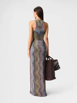 Missoni Zig Zag Motif Viscose Lamé Long Skirt