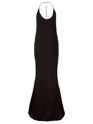 TOM FORD Silk Satin Evening Dress With American Neckline - Brown