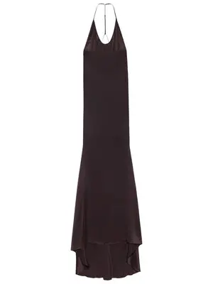 TOM FORD Silk Satin Evening Dress With American Neckline - Brown