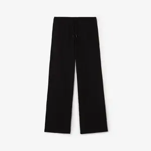 Burberry Check Label Cotton Track Pants - Black