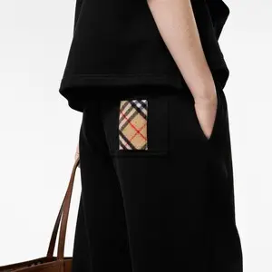 Burberry Cotton Track Pants With House Check Appliqu