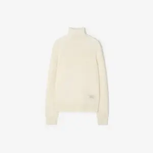 Burberry Cashmere Turtleneck Sweater - Ceramic White