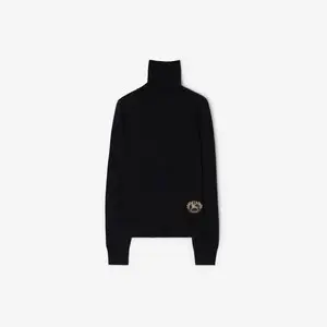 Burberry Wool Cashmere Rollneck Sweater - Black