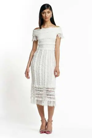 TADASHI SHOJI Bette Stretch Knit Midi Dress
