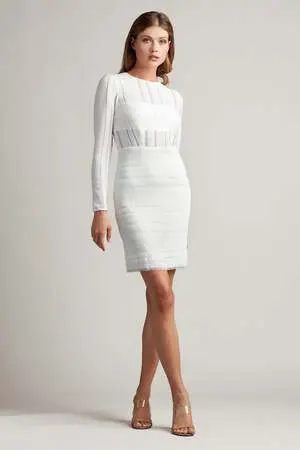 Tadashi Shoji Rose Long-sleeve Knit Dress - Ivory