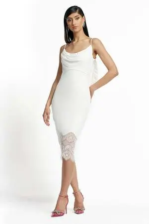 Tadashi Shoji Kiera Slip Midi Dress - Cloud White