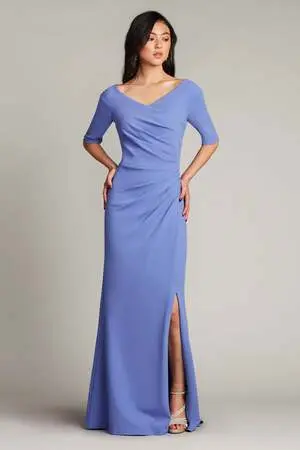 Tadashi Shoji Beyer Draped Crepe Gown - Lilac