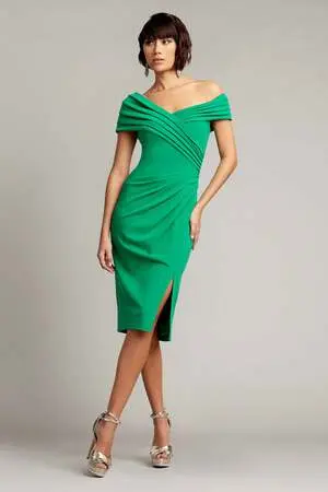 Tadashi Shoji Bryn Draped Cocktail Dress - Pine