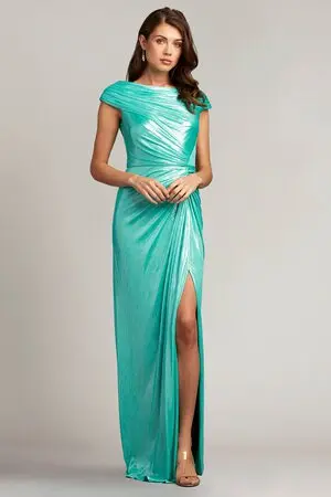 Draped evening dresses