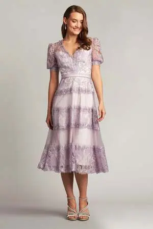 Tadashi Shoji Fatiha Floral Lace & Chiffon Dress - Lavender