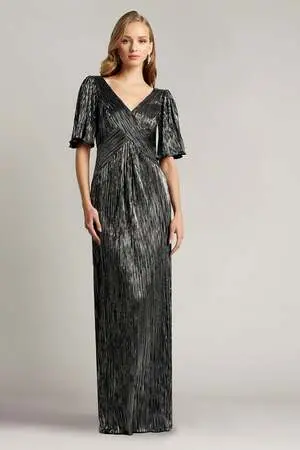 A-line flutter sleeve gowns