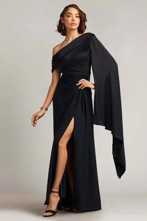 Tadashi Shoji Ember Cape Sleeve Gown - Navy