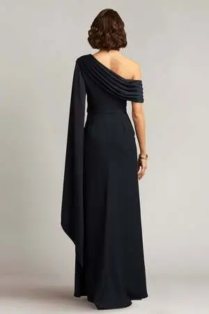 Tadashi Shoji Ember Cape Sleeve Gown - Navy