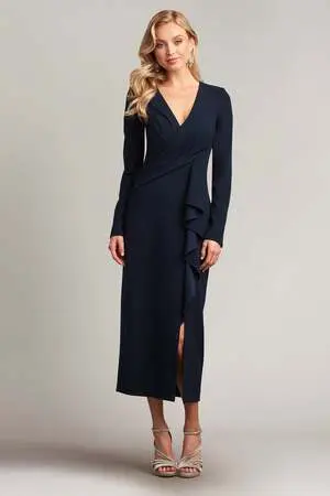Tadashi Shoji Bennie Flounce Midi Dress - Midnight