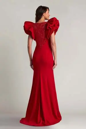 Tadashi Shoji Romilly Shoulder Ruffle Gown