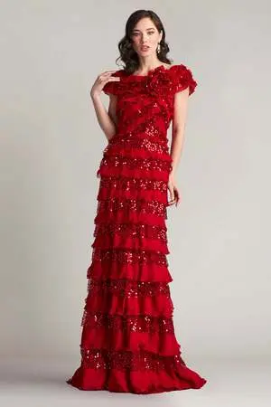 Tadashi Shoji Tiered Evening Dresses
