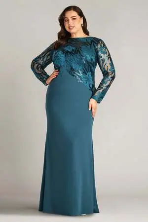 Tadashi Shoji Juanita Sequin-embellished Gown Plus Size - Eclipse