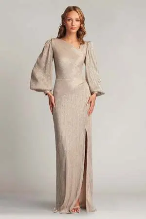 Tadashi Shoji Hallam Bishop Sleeve Gown - Pebble