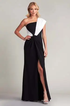 Tadashi Shoji Dunne Twist Drape Gown