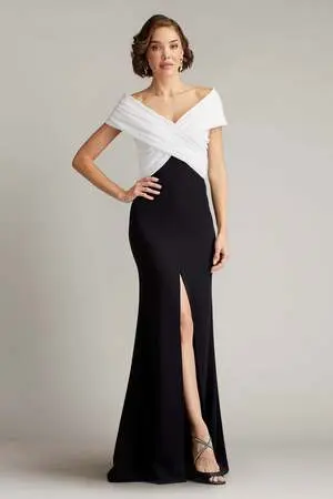 Black and white evening gown