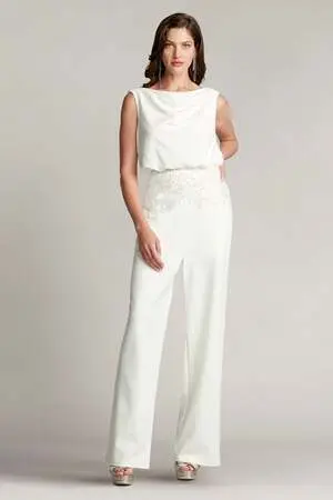 Tadashi Shoji Perin Back Drape Jumpsuit - Ivory