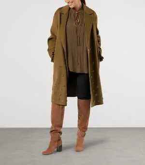 Marina Rinaldi Virgin Wool Embellished Coat