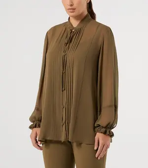 Marina Rinaldi Silk Tie-neck Blouse