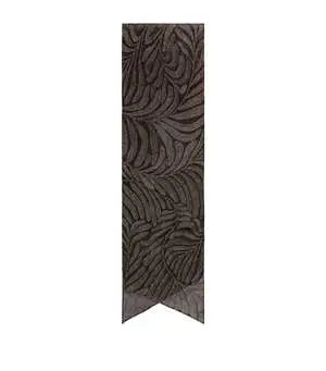 Ralph Lauren Silk Embellished-leaf Scarf - Brown